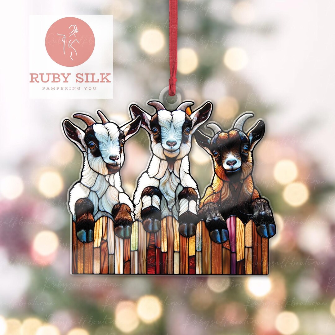 3 Peeking Goat Ornament Decor, Goat Ornament, Goat Lover Gift, Kute ...