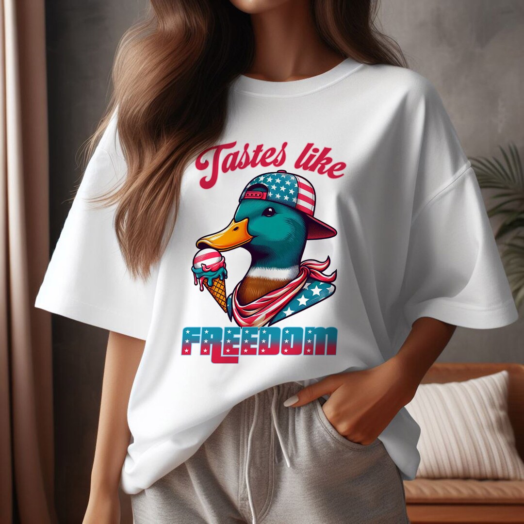 Funny Patriotic Mallard Duck Png, Tasts Like Freedom Png, 4th July Png ...