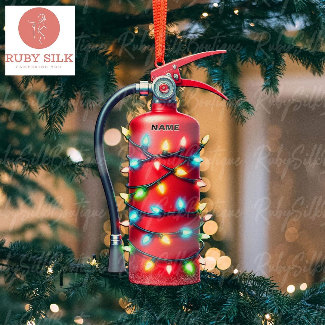 Personalized Fire Extinguishers 2D FLAT Christmas Ornament, Custom Name ...