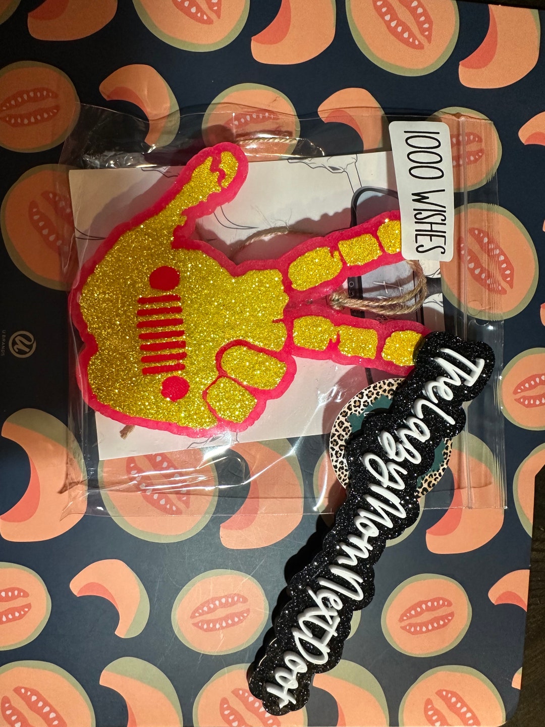 Yellow Glitter Jeep Wave Car Freshie jeep Wave Car Freshy Car Freshy ...