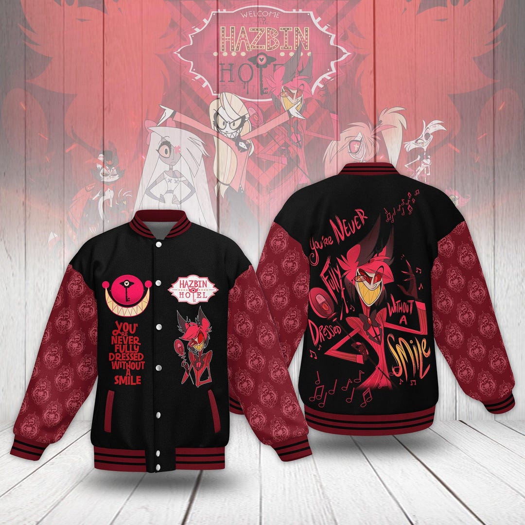 Hazbin Hotel Alastor Baseball Jacket, Anime Series Jacket Men, Hazbin ...