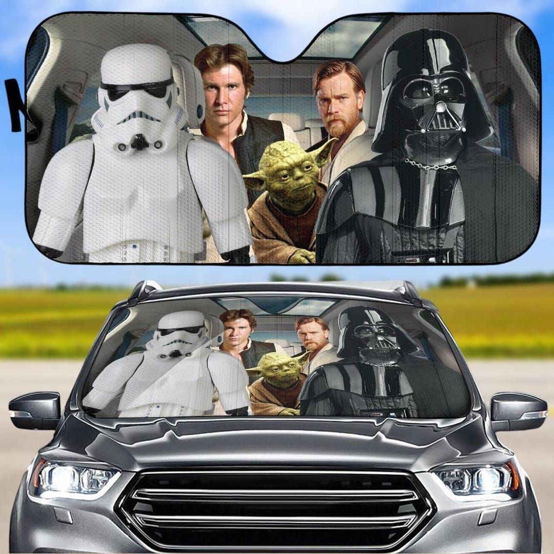 Star Wars Car Sunshade, Han Solo Baby Yoda Car Decoration, Darth Vader ...