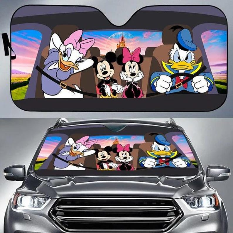 Mickey and Friends Car Sun Shade, Disney Friends Auto Sunshade, Donald ...