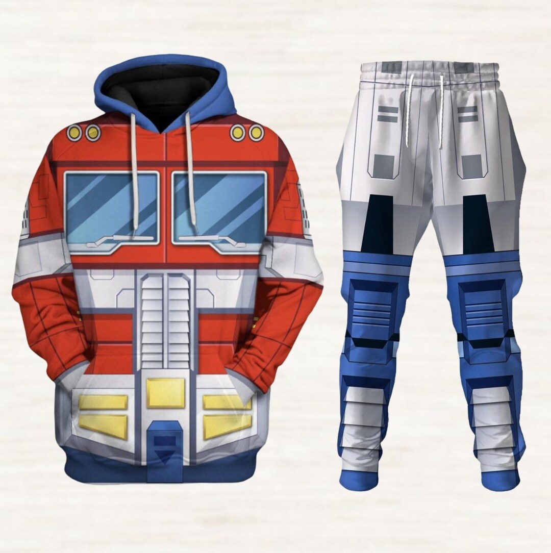 Transformers Optimus Costume Hoodie, Optimus Prime Jogger Pants, Robot ...