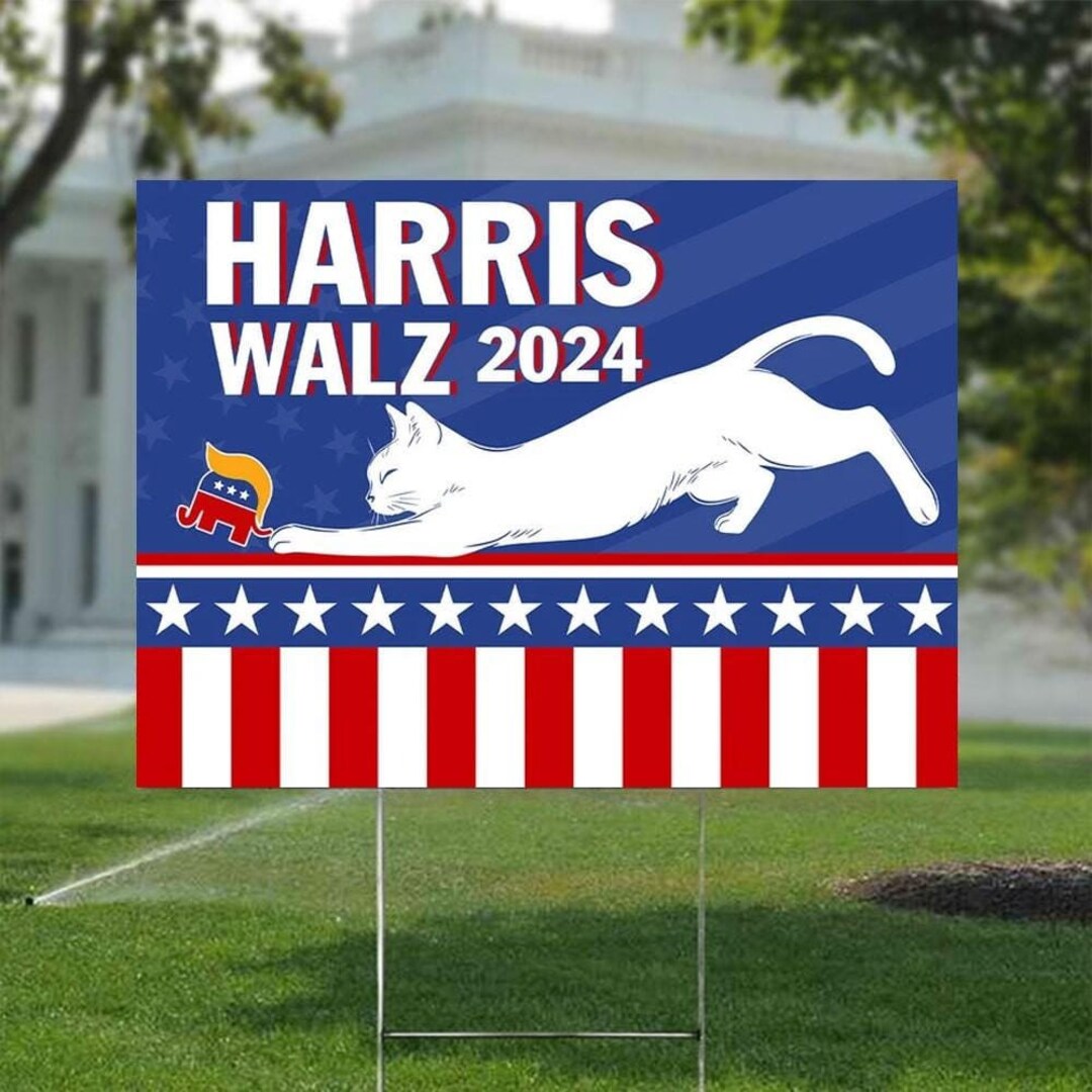 Kamala Harris 2024 Yard Sign, Kamala 2024 Campaign Sign, Cat Kamala ...