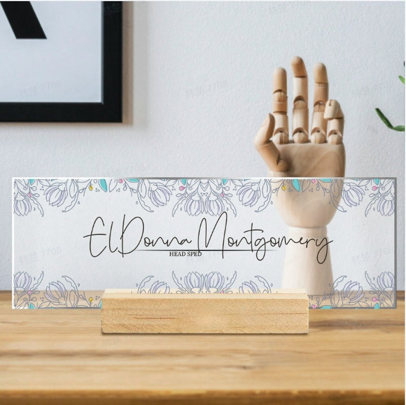 Personalized Desk Name Plate Custom Desk Plaque Acrylic Office Name ...
