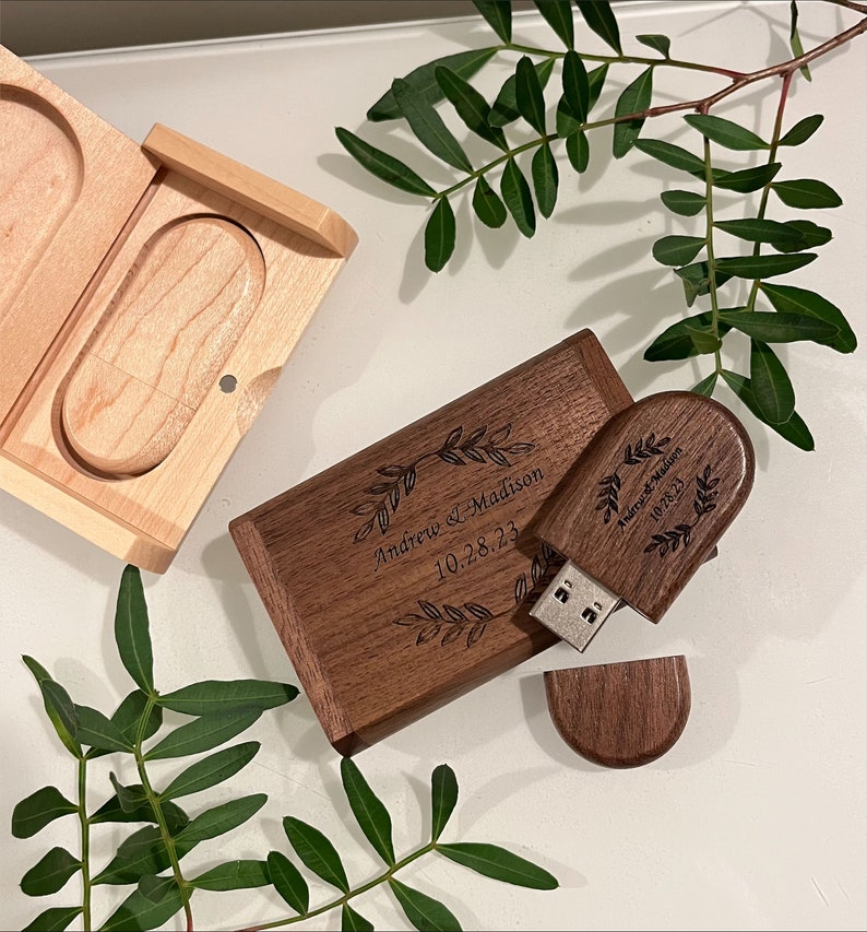 Custom Engraved USB Flash Drive | Wedding Memory Box Gift | USB ...