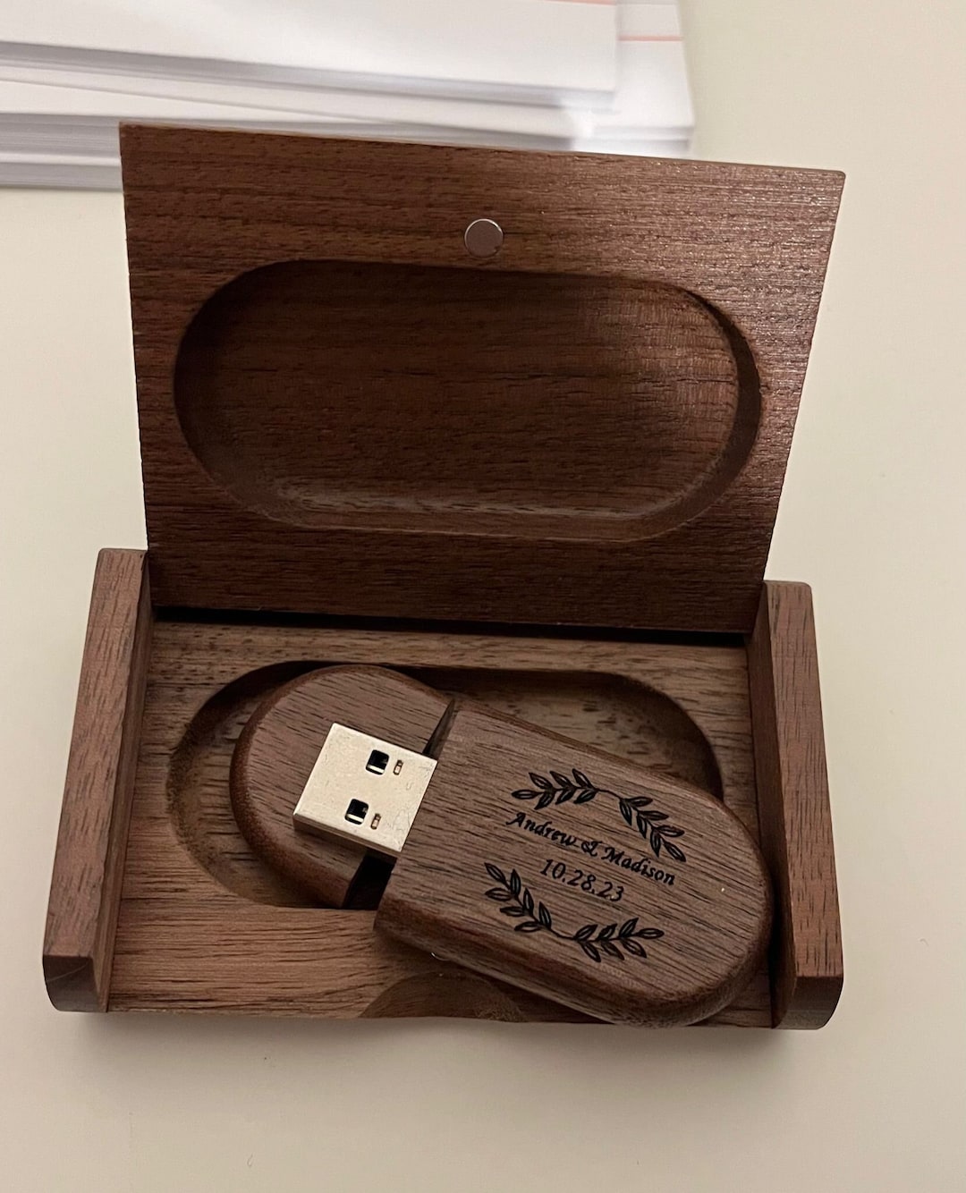 Custom Engraved USB Flash Drive Wedding Memory Box Gift USB Keepsake ...