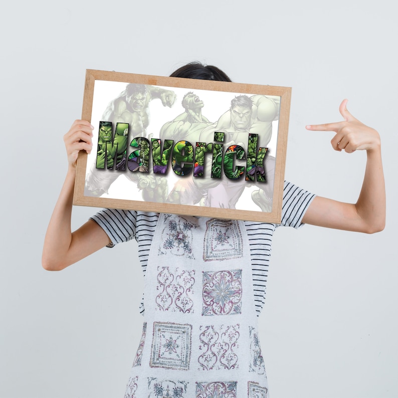 Custom MARVEL NAME Print |superhero Character Posters Avenger Digital ...