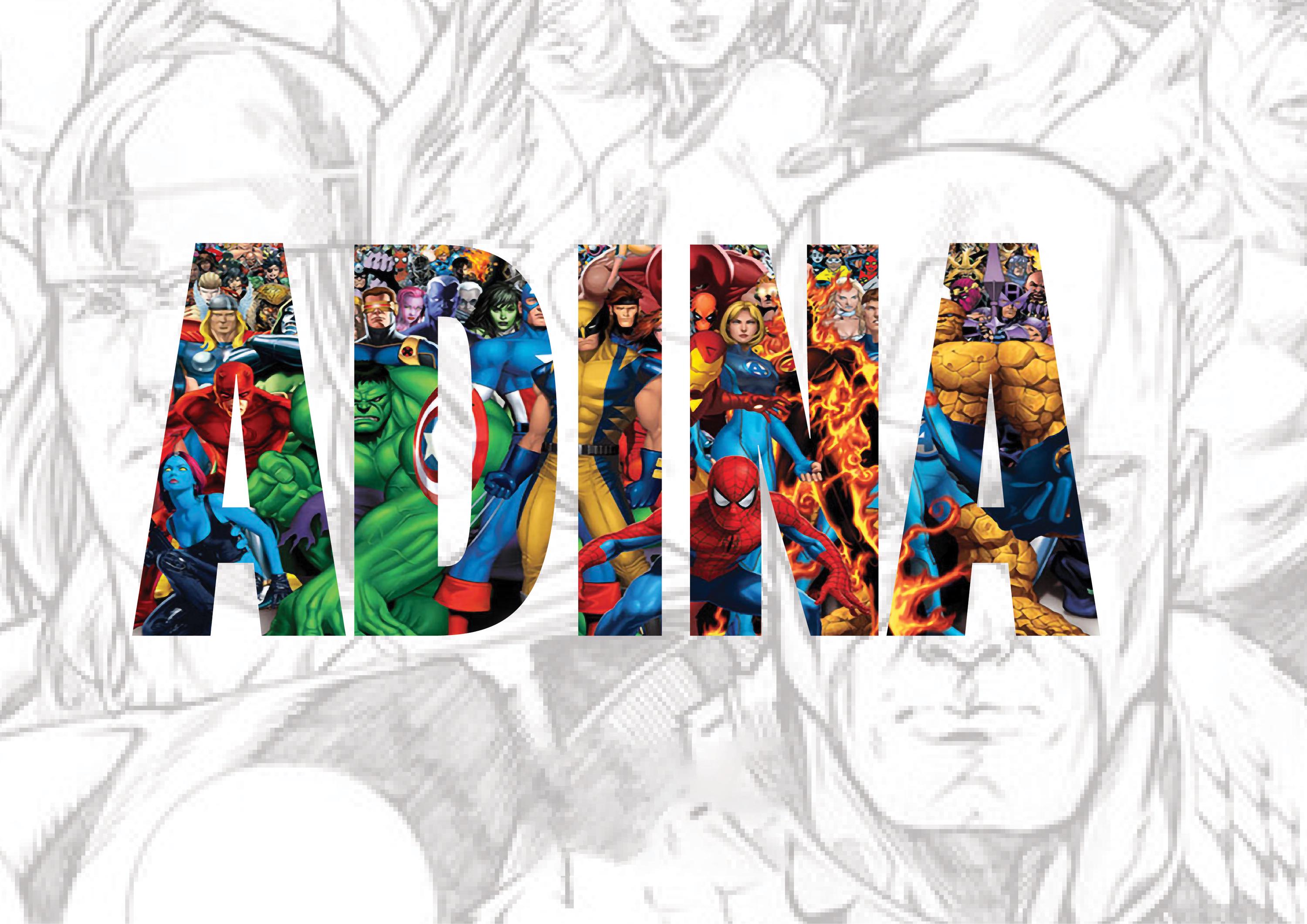 Custom MARVEL NAME Print |superhero Character Posters Avenger Digital ...