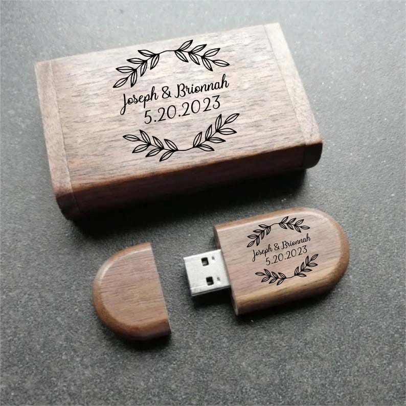 Custom Engraved USB Flash Drive | Wedding Memory Box Gift | USB ...