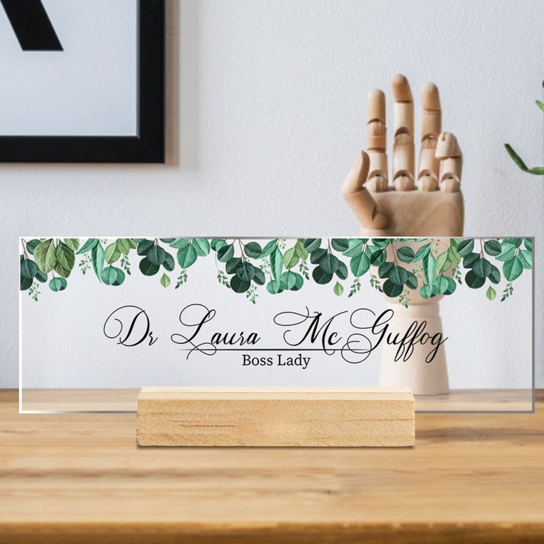 Personalized Desk Name Plate | Custom Desk Plaque | Acrylic Office Name ...