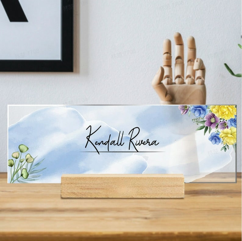 Personalized Desk Name Plate Custom Desk Plaque Acrylic Office Name ...