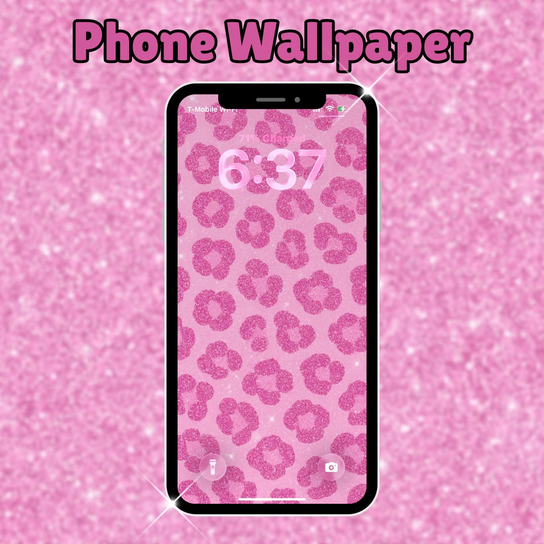 Pink Purrfection Wallpaper for Iphone, Sparkly Pink, Y2k Leopard Print ...