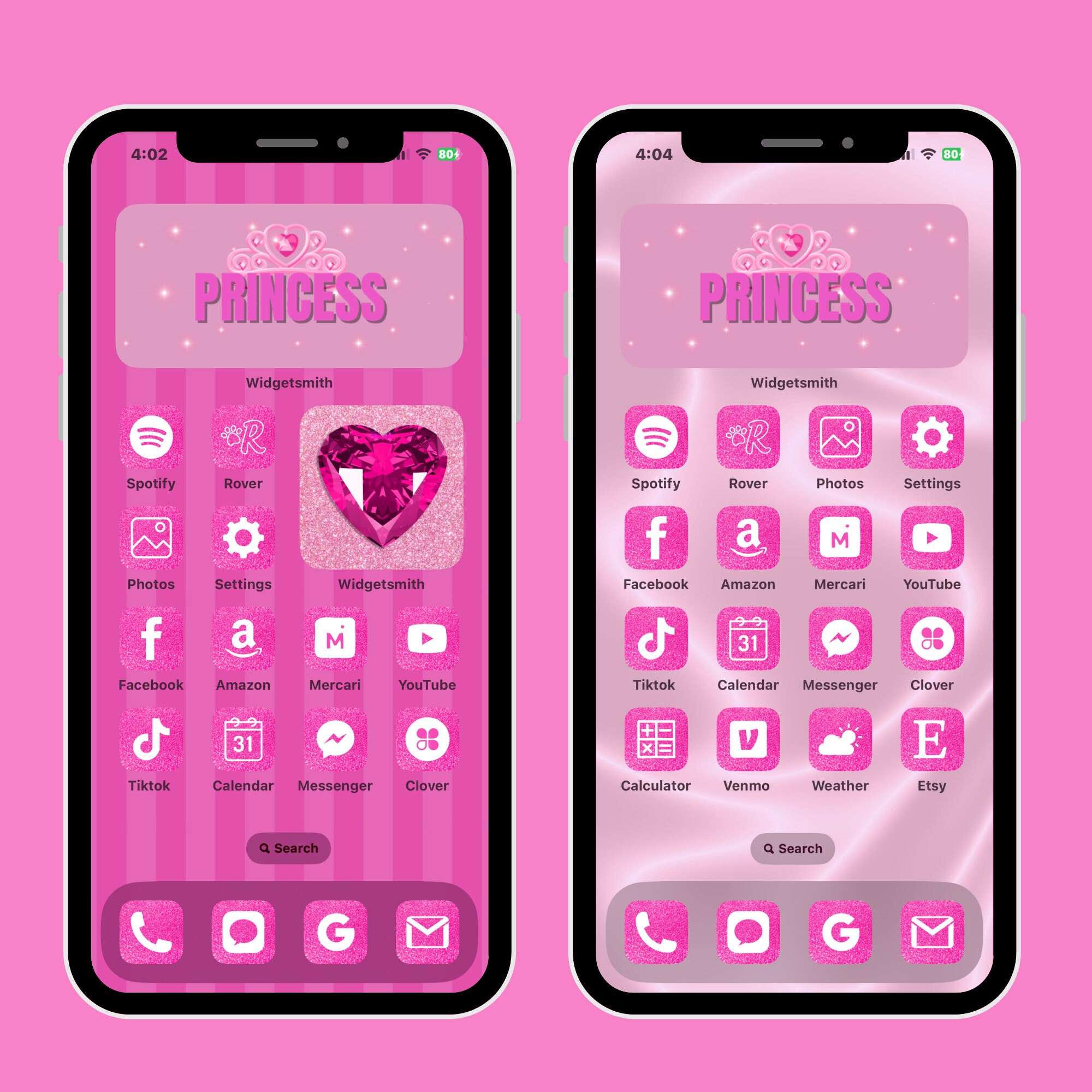 Pink Glitter Princess Theme: Ios App Icons, Widgets, Wallpapers ...