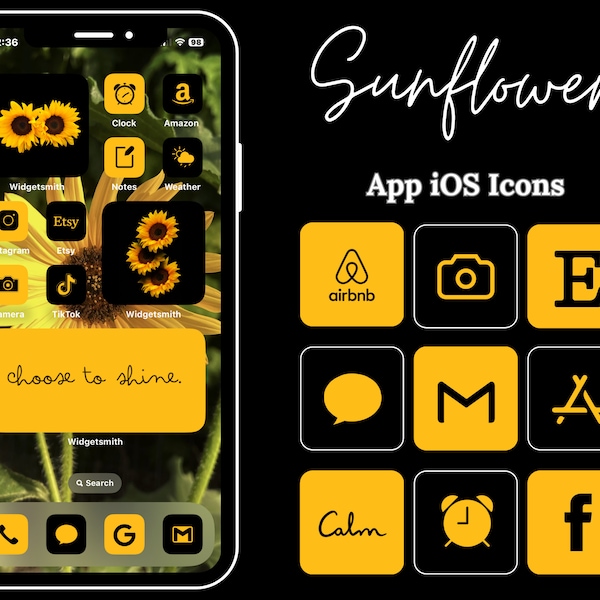Black and Yellow App Icons - Etsy