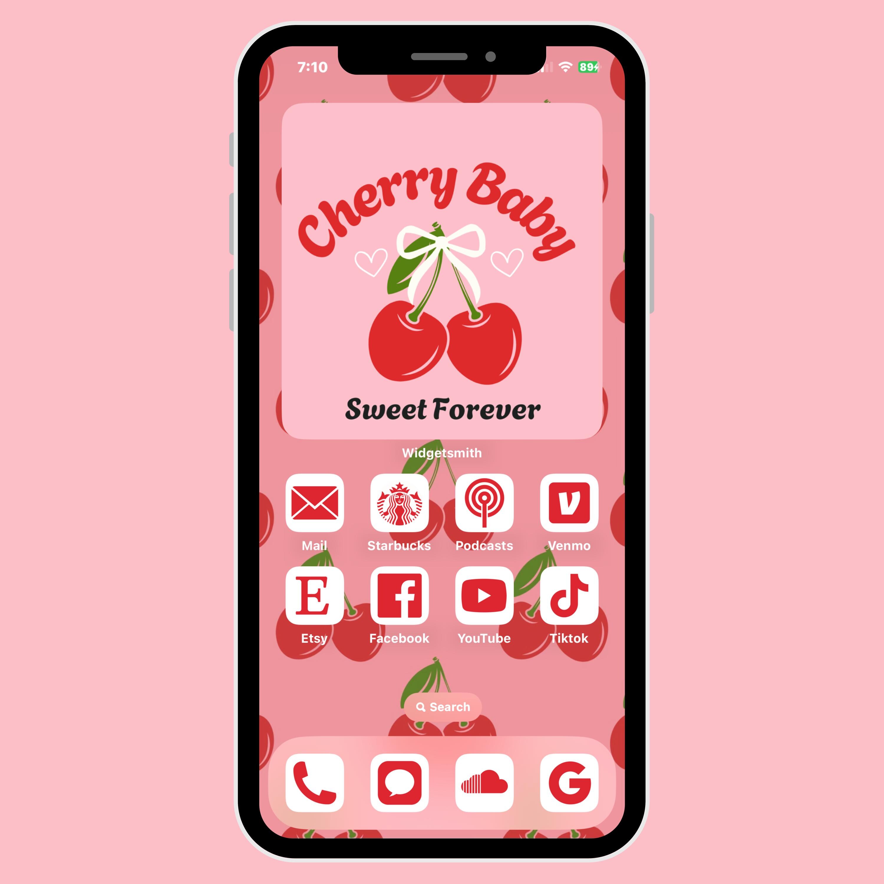 Cherry Baby App Icon Pack: Ios Theme (digital Download) - Etsy