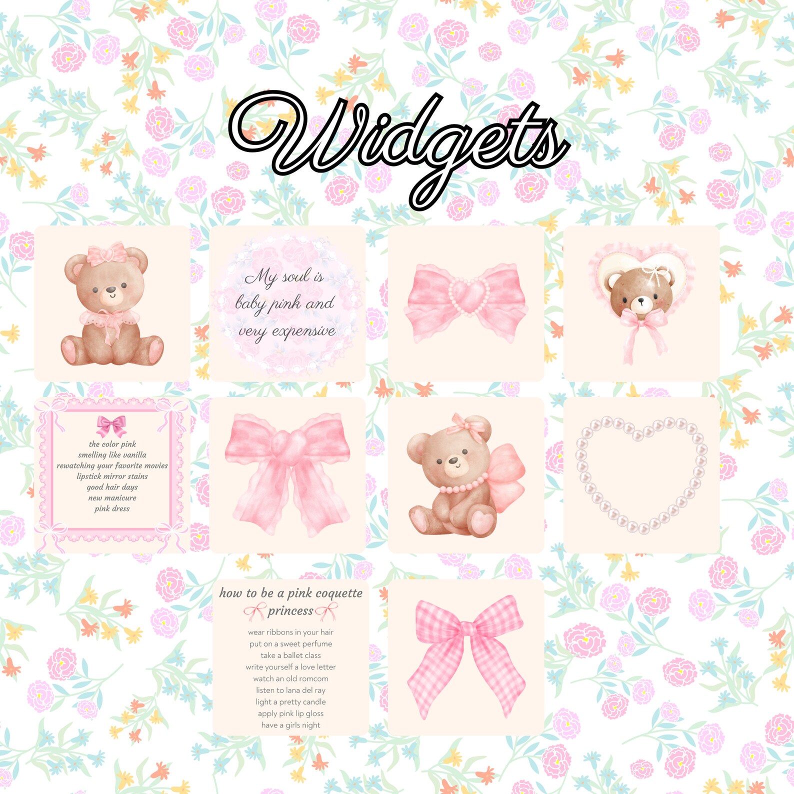 Coquette Aesthetic App Icons | Wallpapers and Widgets (instant Download ...