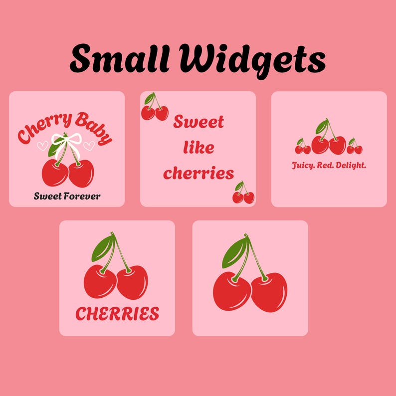 Cherry Baby App Icon Pack: Ios Theme (digital Download) - Etsy
