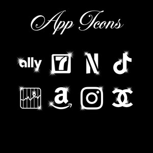 Black Sparkles Theme | 150 App Icons for Ios Glittering & Sparkly ...