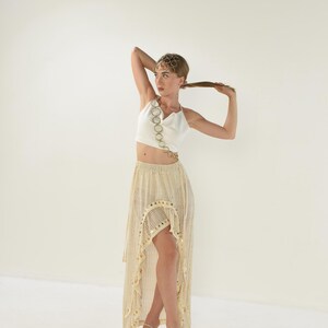 Pareo Ruffled Skirt Handmade High-low Boho Style - Etsy