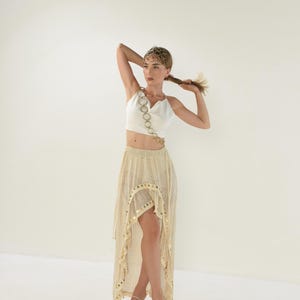 Pareo Ruffled Skirt Handmade High-low Boho Style - Etsy