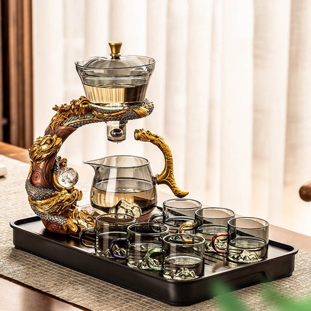 Embossed Xianglong Glass Fully Automatic Tea Set Creative Magnetic Tea ...