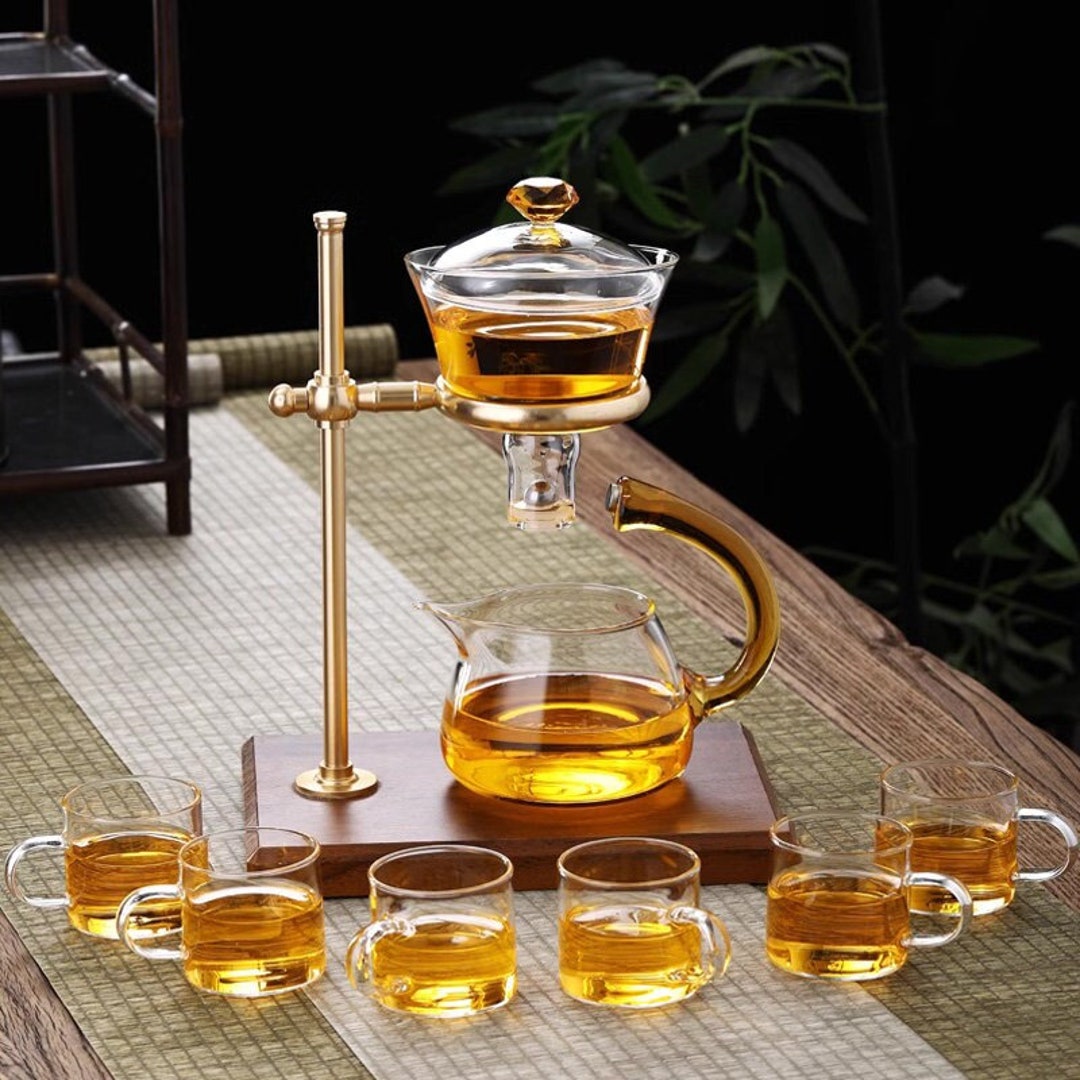 Automatic Lazy Tea Making Tool | Glass Tea Set | Creative Magnetic Tea ...