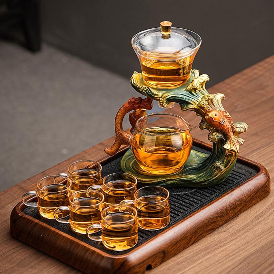 Creative Glass Automatic Tea Set Glass Kung Fu Tea Set Magnetic Tea ...
