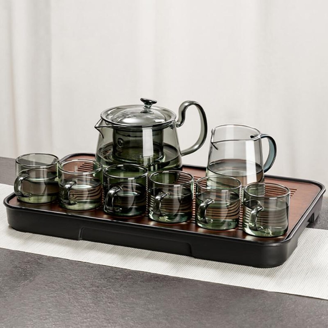 Glass Tea Set Kung Fu Tea Set High Temperature Resistant Glass Teapot ...
