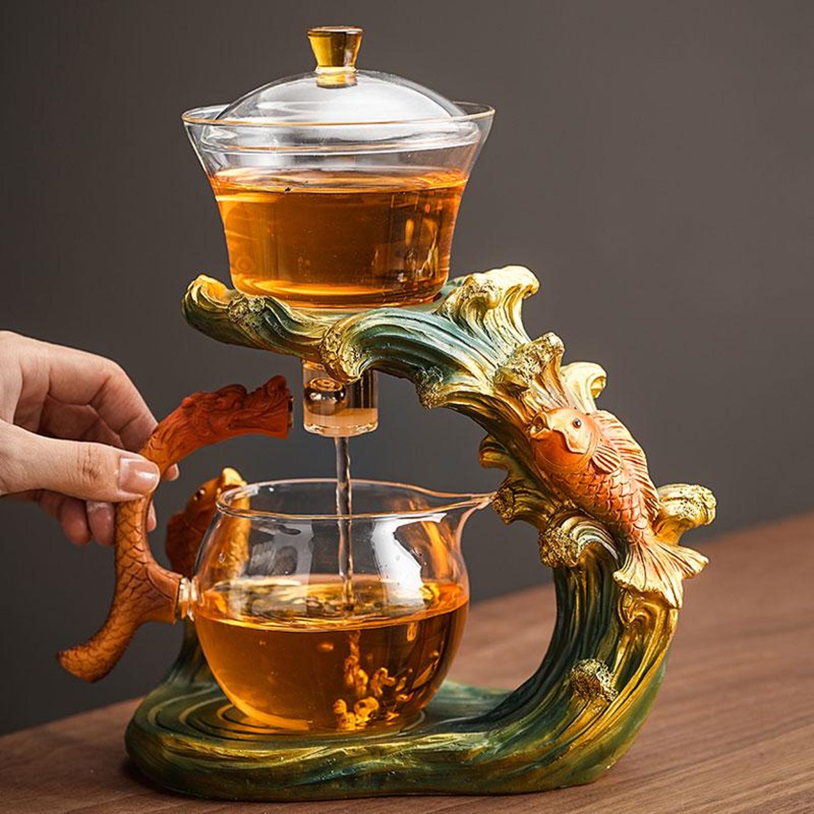 Creative Glass Automatic Tea Set Glass Kung Fu Tea Set Magnetic Tea ...