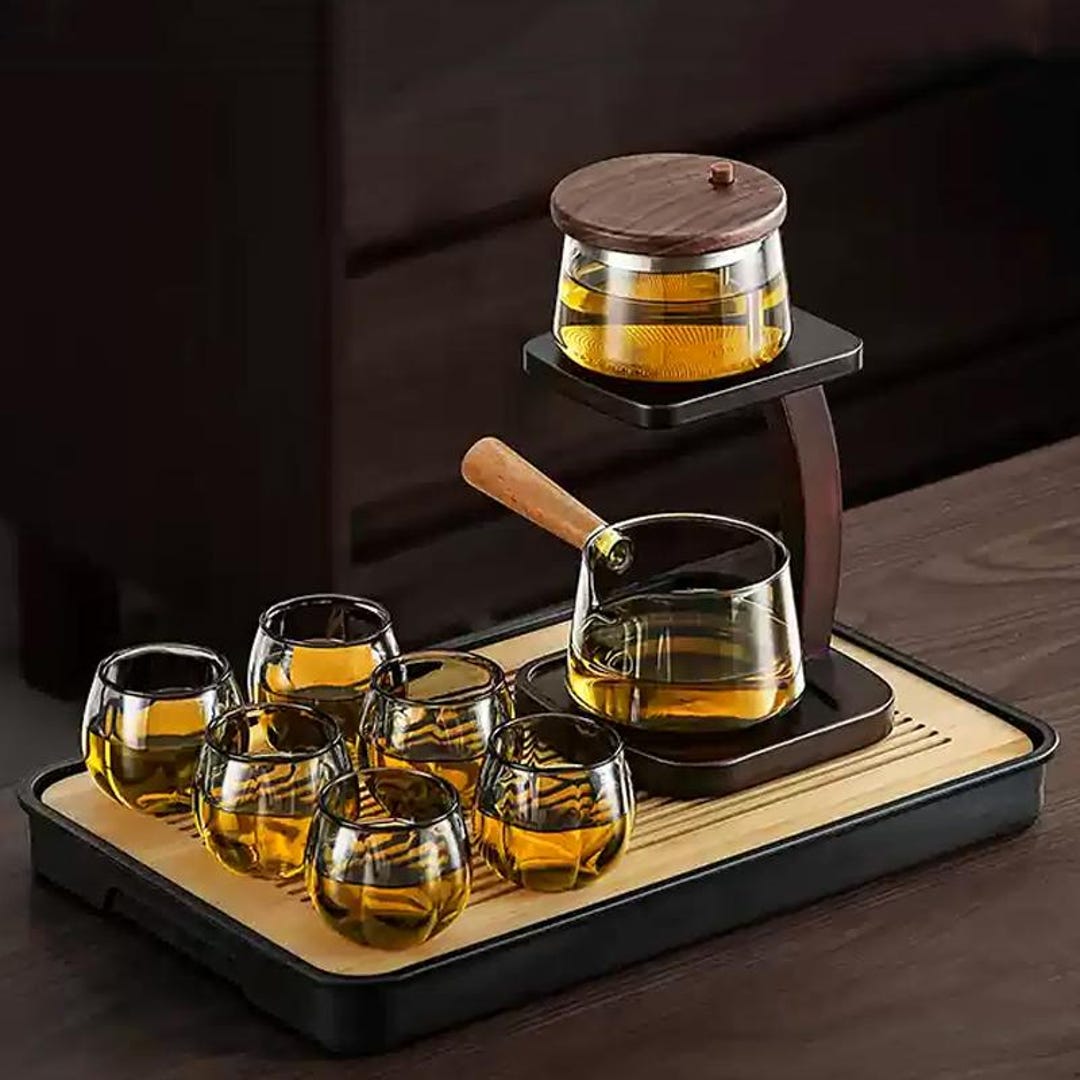 Glass Automatic Tea Set Tea and Water Separation Tea Set Tea Party Tea ...
