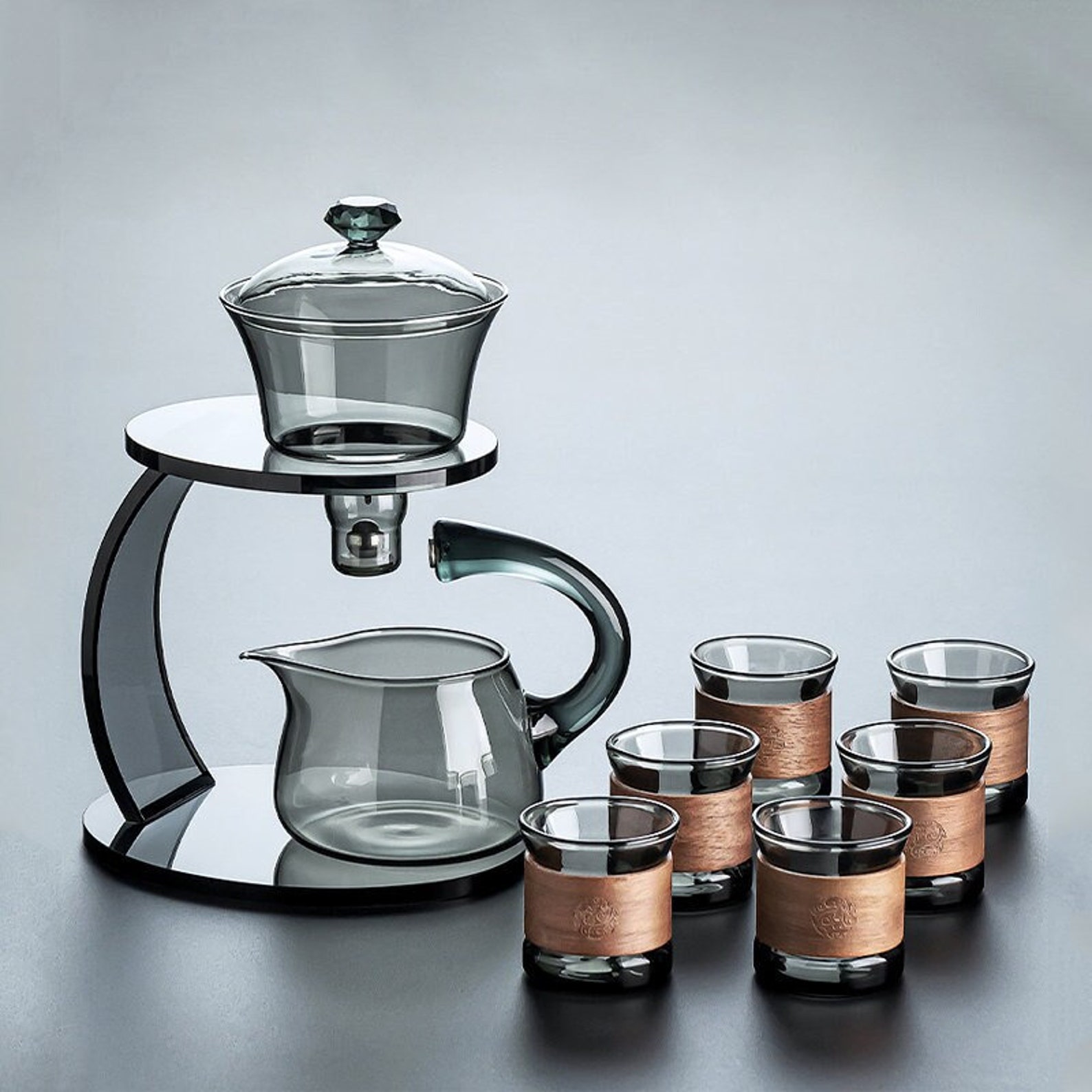 Glass Kung Fu Tea Set Glass Automatic Tea Set Creative Magnetic Tea Set ...