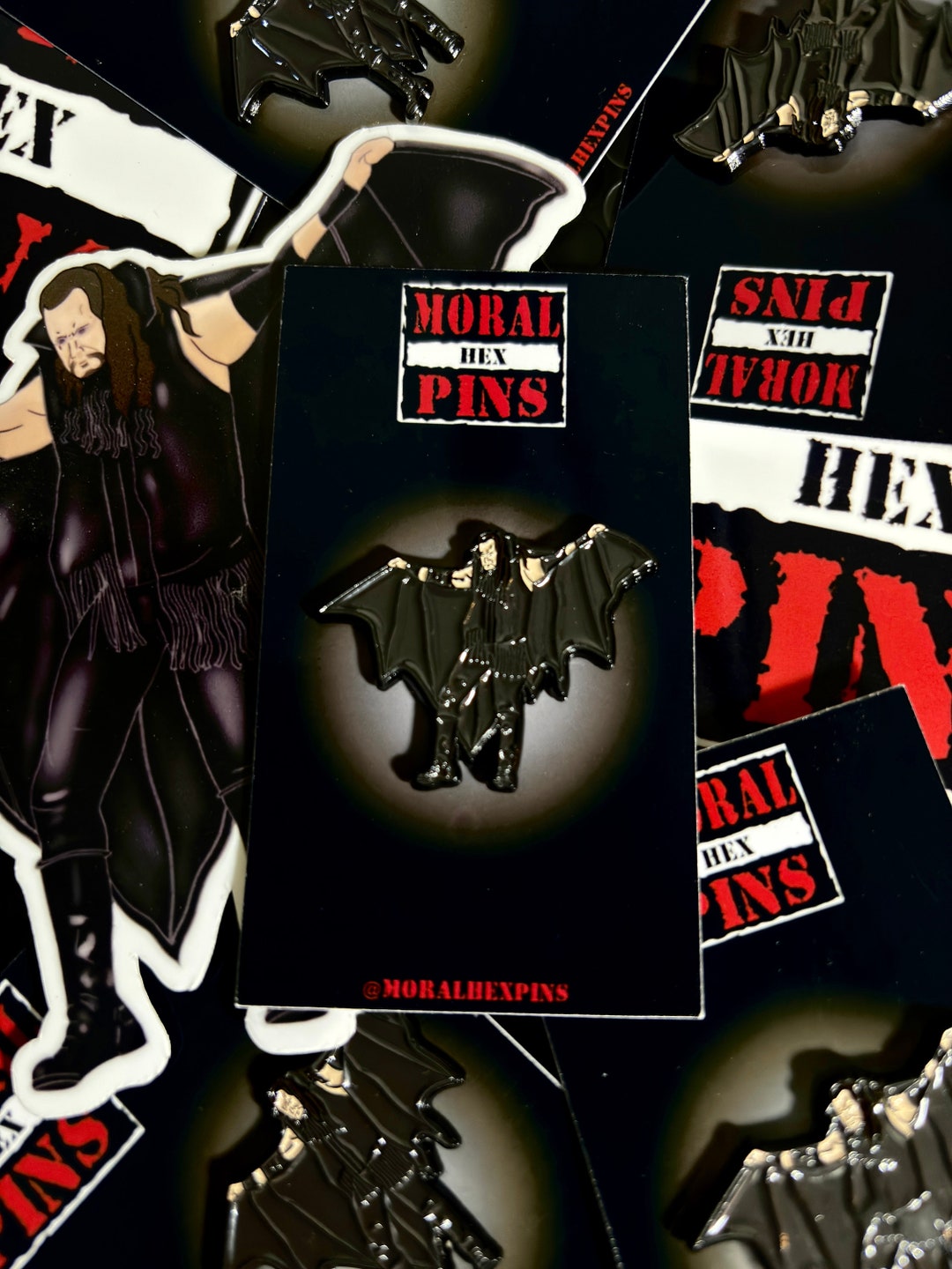 Undertaker Batwings Enamel Pin - Etsy