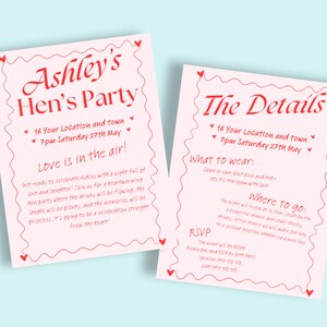 Hen Party Invitation| Editable Canva Template | Customise | Love is in ...