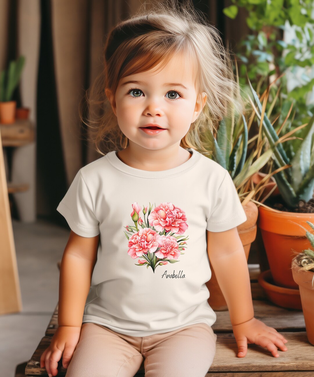 Toodler Birth Flower Shirt, Birth Flower January, Carnation Birth ...