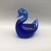 Vintage Blue Glass Duck Ornament Cobalt Crystal Duck Figurine Crystal ...