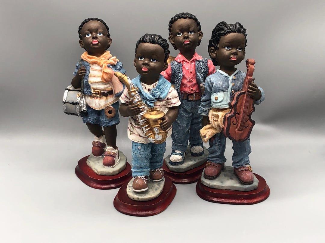 Vintage Jazz Band Figurines Black Jazz Musician Figurine Jazz Musician ...