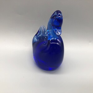 Vintage Blue Glass Duck Ornament | Cobalt Crystal Duck Figurine ...