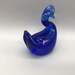 Vintage Blue Glass Duck Ornament | Cobalt Crystal Duck Figurine ...
