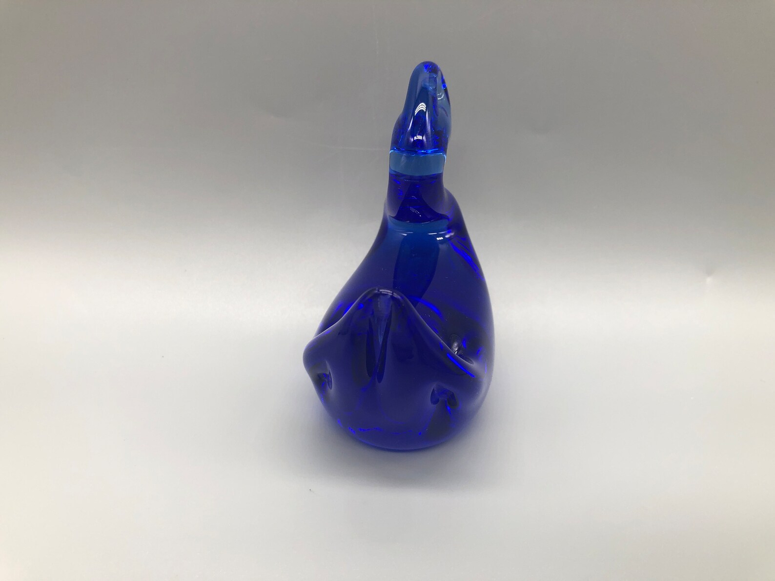 Vintage Blue Glass Duck Ornament Cobalt Crystal Duck Figurine Crystal ...