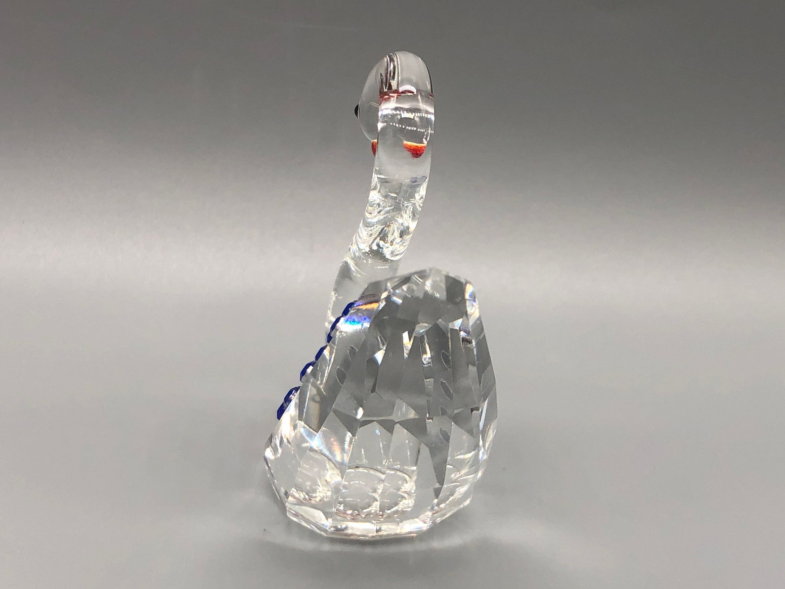Vintage Crystal Swan Ornament | Glass Swan Figurine | Swan Glass ...