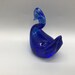 Vintage Blue Glass Duck Ornament Cobalt Crystal Duck Figurine Crystal ...