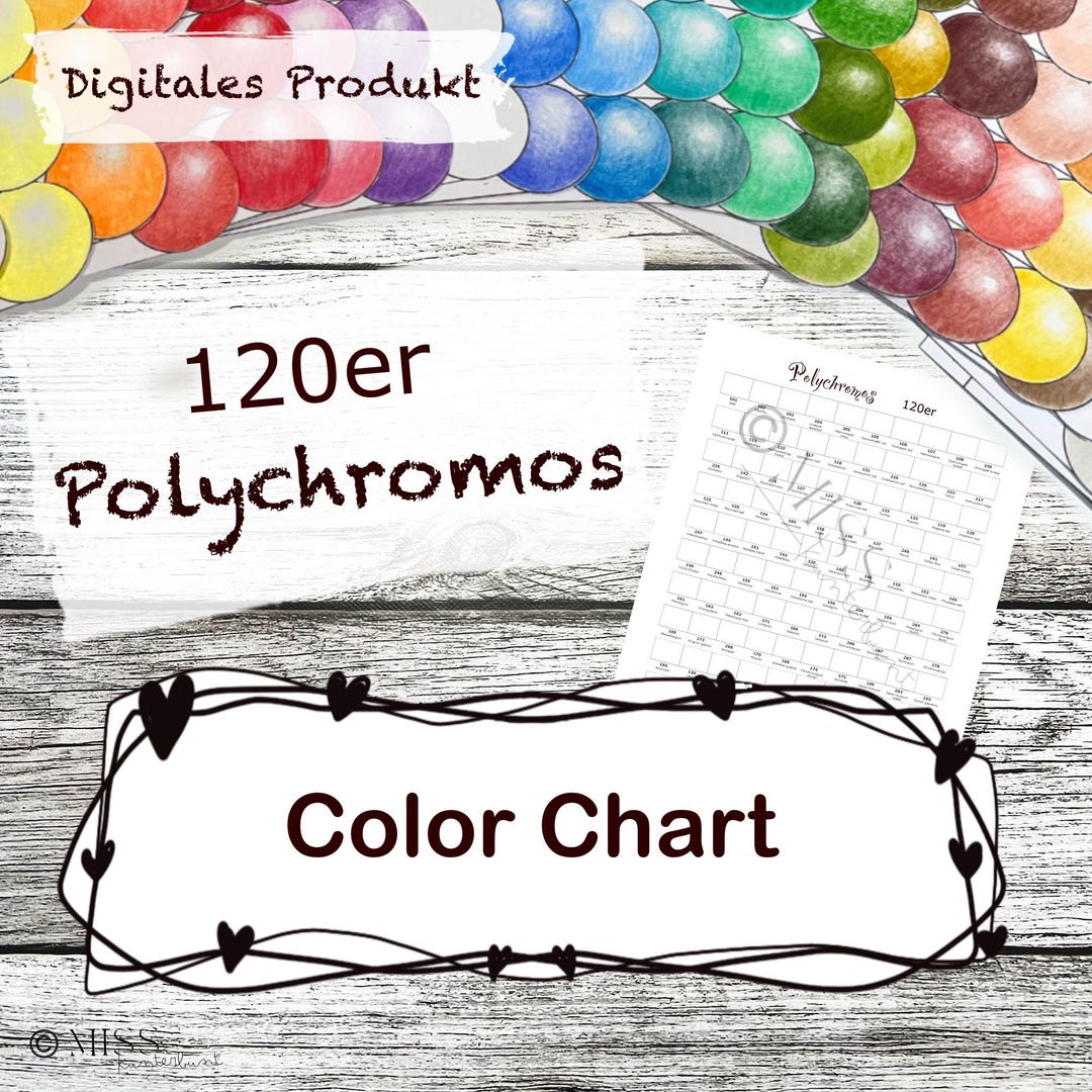 120 Polychromos Color Chart PDF Download - Etsy