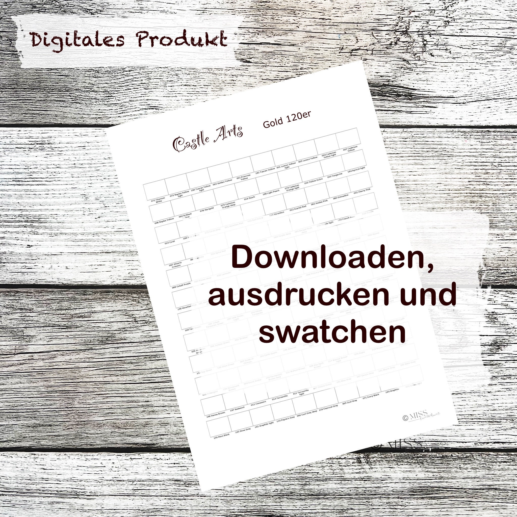 120 Castle Arts Gold Color Chart PDF Download - Etsy