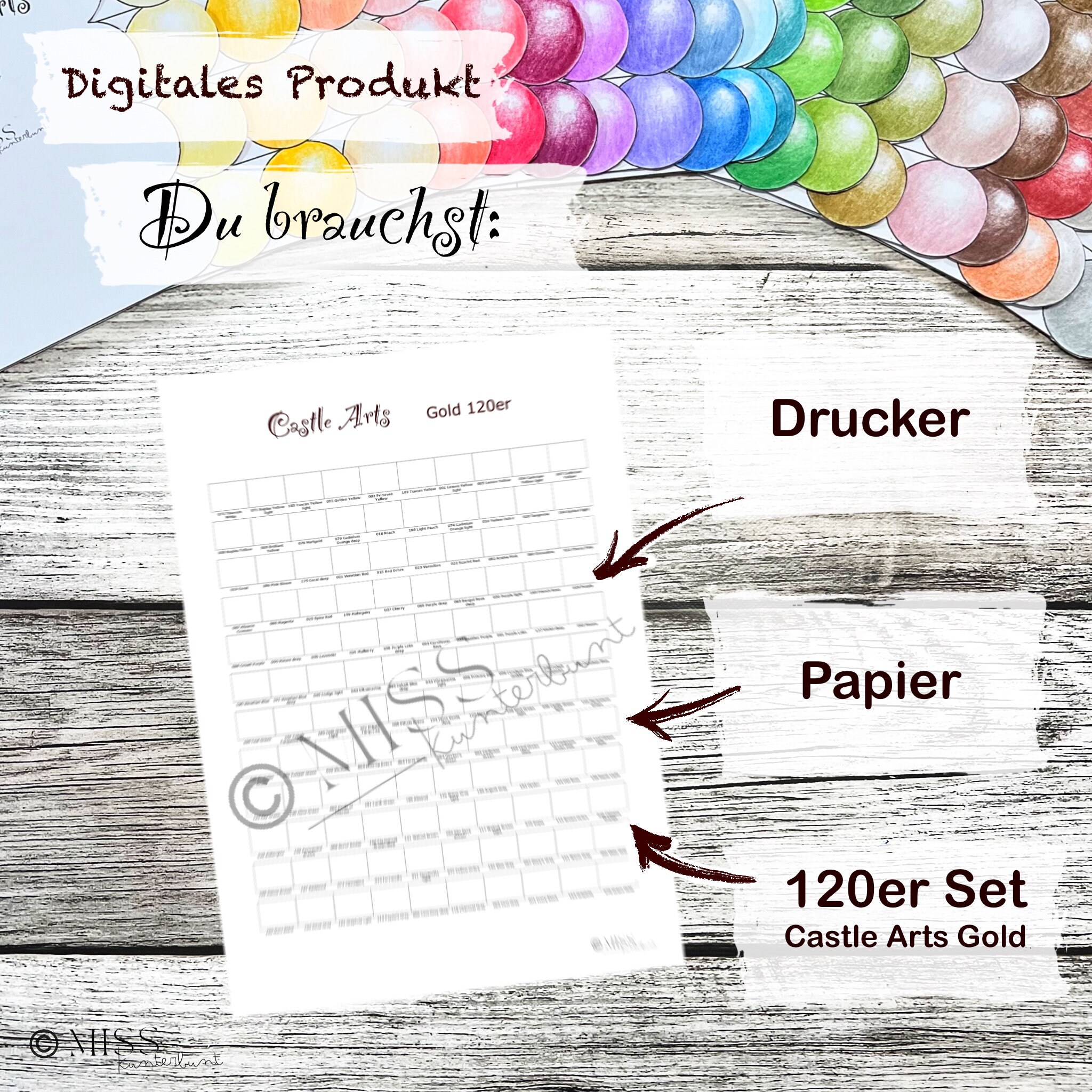 120 Castle Arts Gold Color Chart PDF Download - Etsy