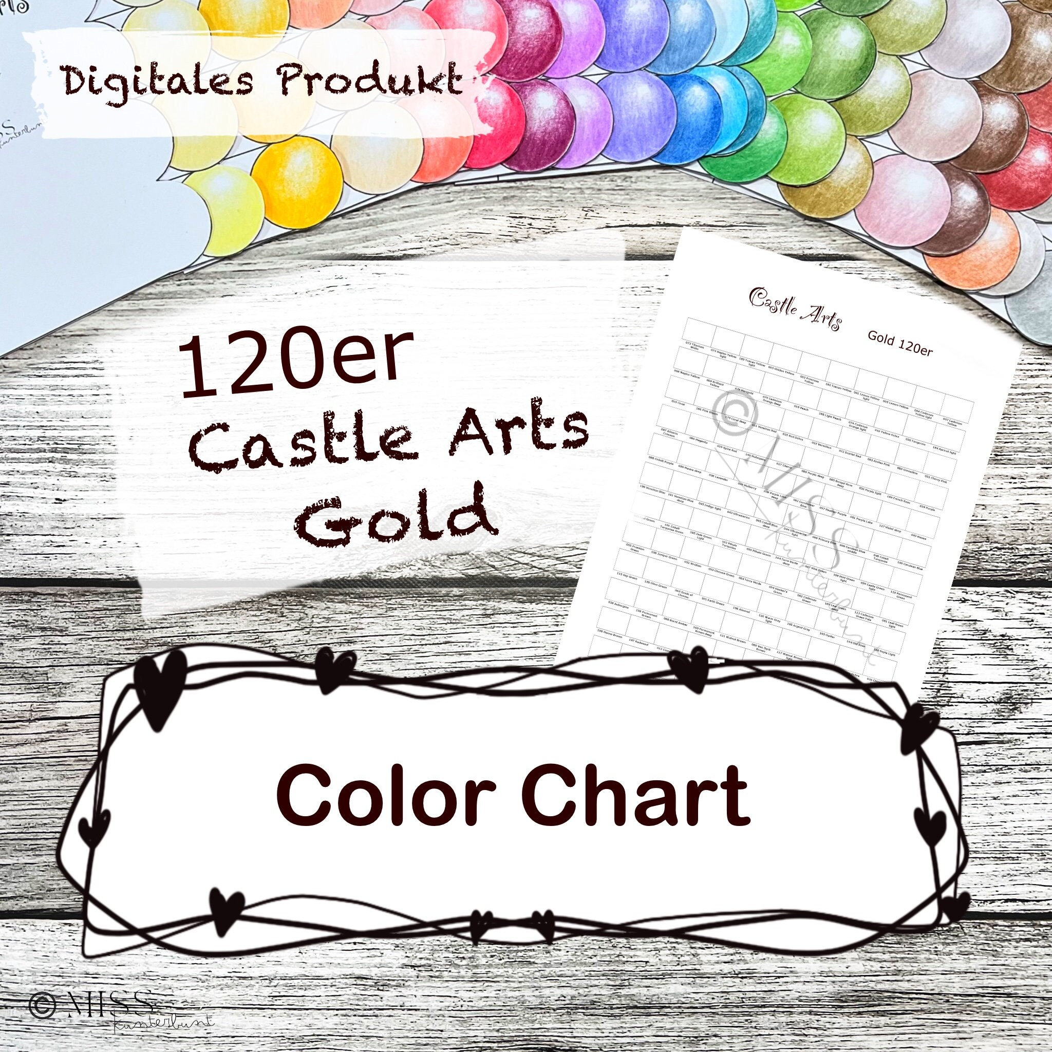 120 Castle Arts Gold Color Chart PDF Download - Etsy