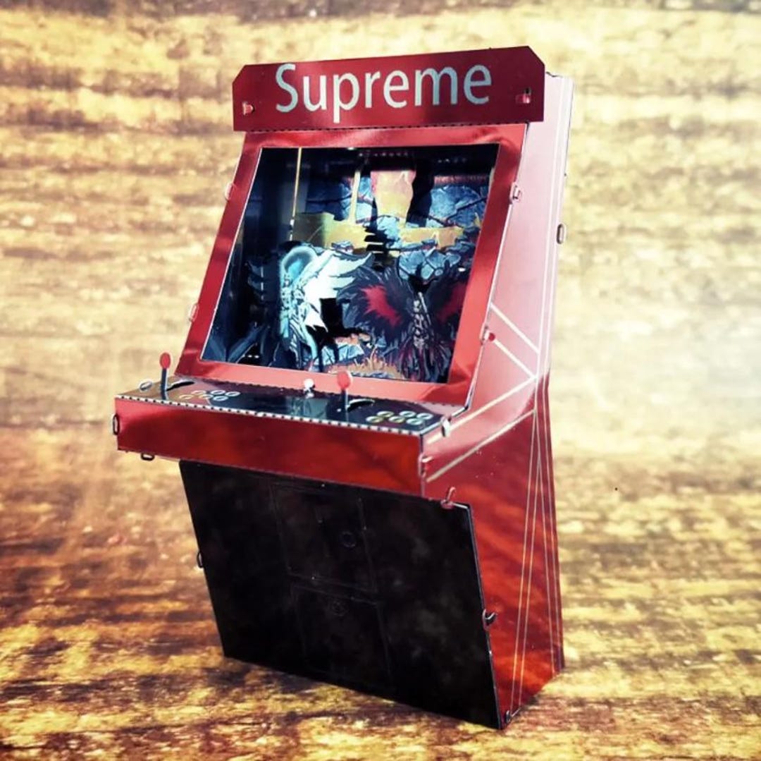 Game Machine Red Arcade Metal Model Kit, 3D Puzzle Craft Hobby for TV ...