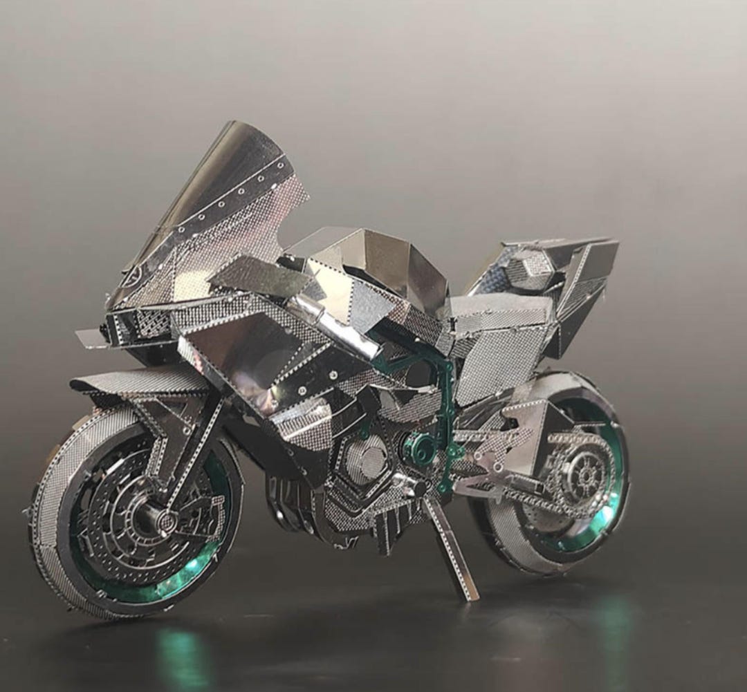 Kawasaki Ninja Motor Bike Metal Model Kit 3D Puzzle Craft Gift Laser ...