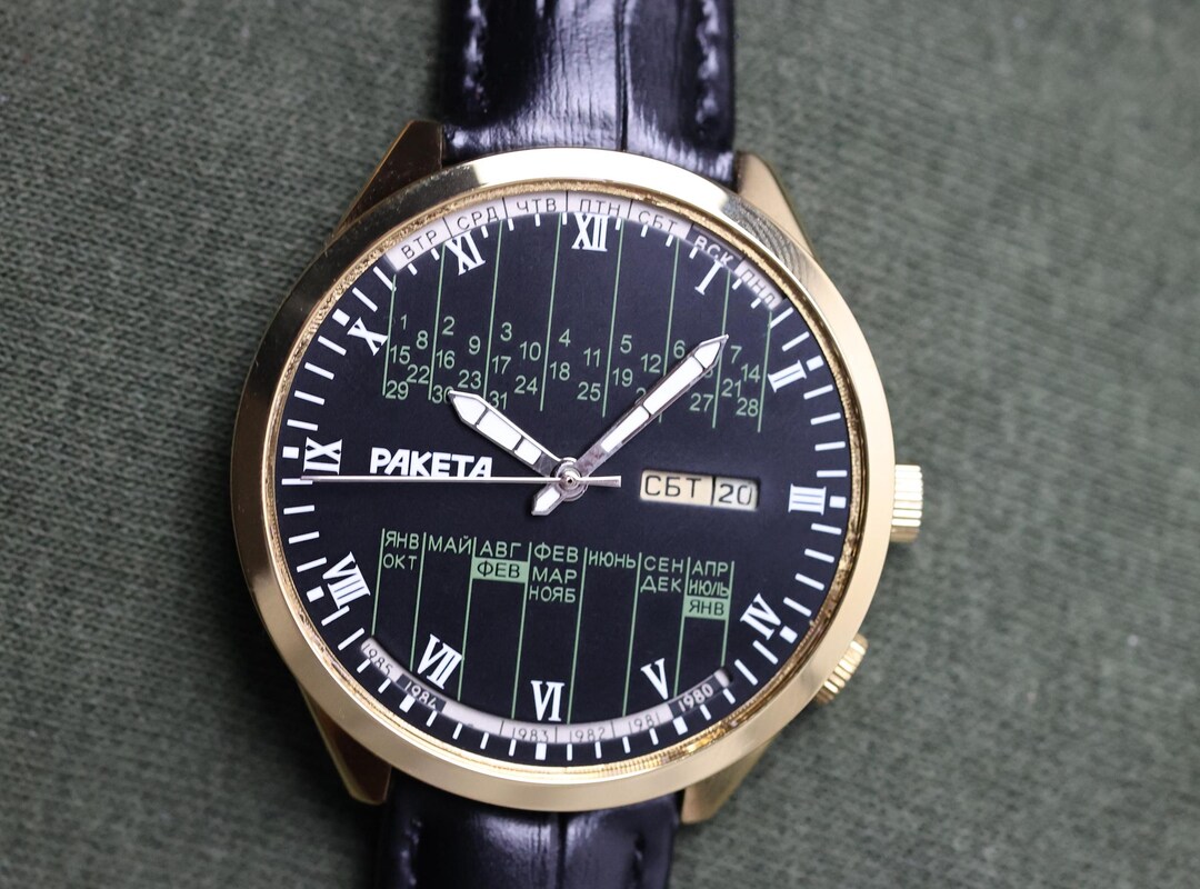 Raketa College Watch, Raketa Multi Year Calendar, Raketa Cal.2628.h, Soviet Watch, Ussr Watch ...